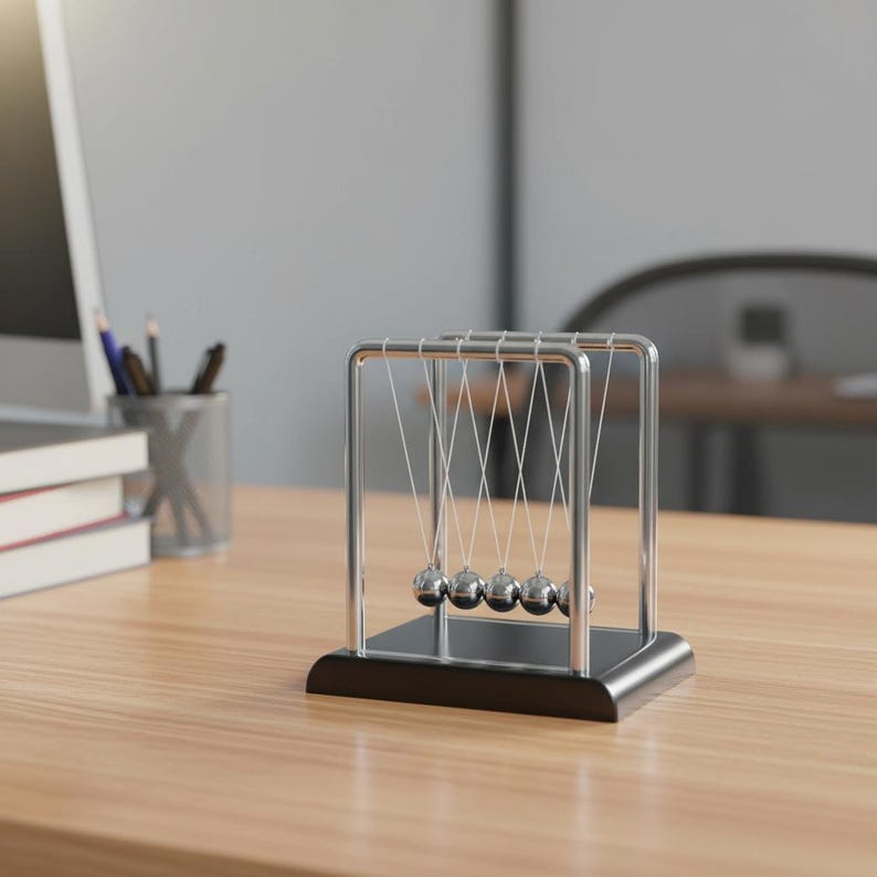 Newton's Cradle Balance Ball - Office Desk Decor & Physics Fun, No ...