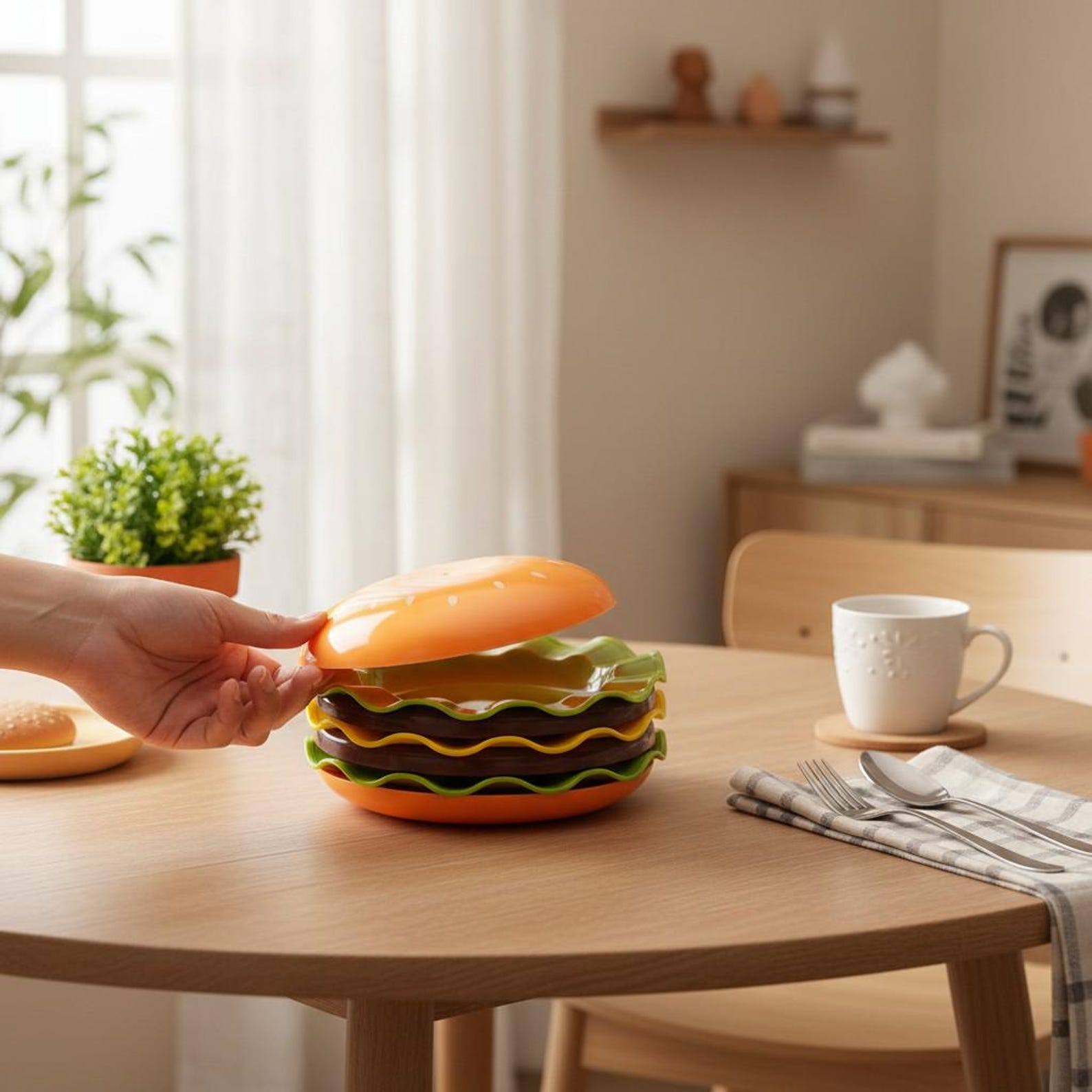 7-layer Stackable Hamburger Plate Set – Playful Kitchen Dishware - Etsy