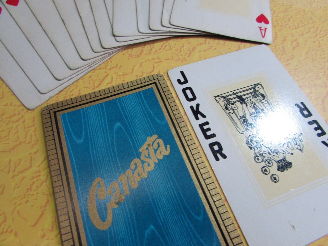 Vintage Canasta Playing Cards With Case – Duratone, Aqua & Gold - Etsy