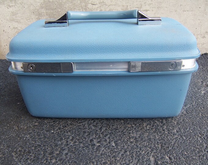 Vintage Samsonite Blue Train Case With Tray - Etsy