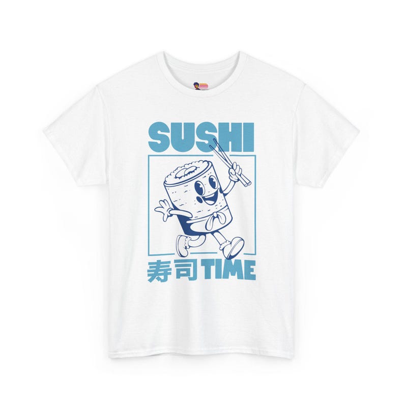 Kawaii Sushi Time T-shirt | Cute Cartoon Sushi Roll Graphic Tee ...