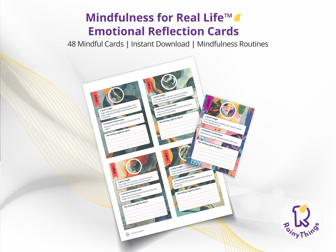 Mindfulness Cards for Real Life, Anxiety & Overwhelm Self Care Deck ...