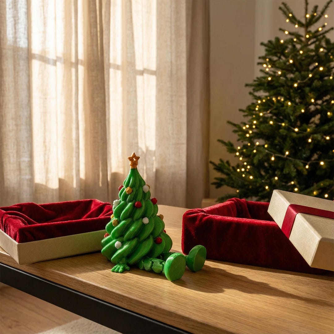 3D Printed Christmas Tree, Movable Joint Holiday Decor, Handmade - Etsy