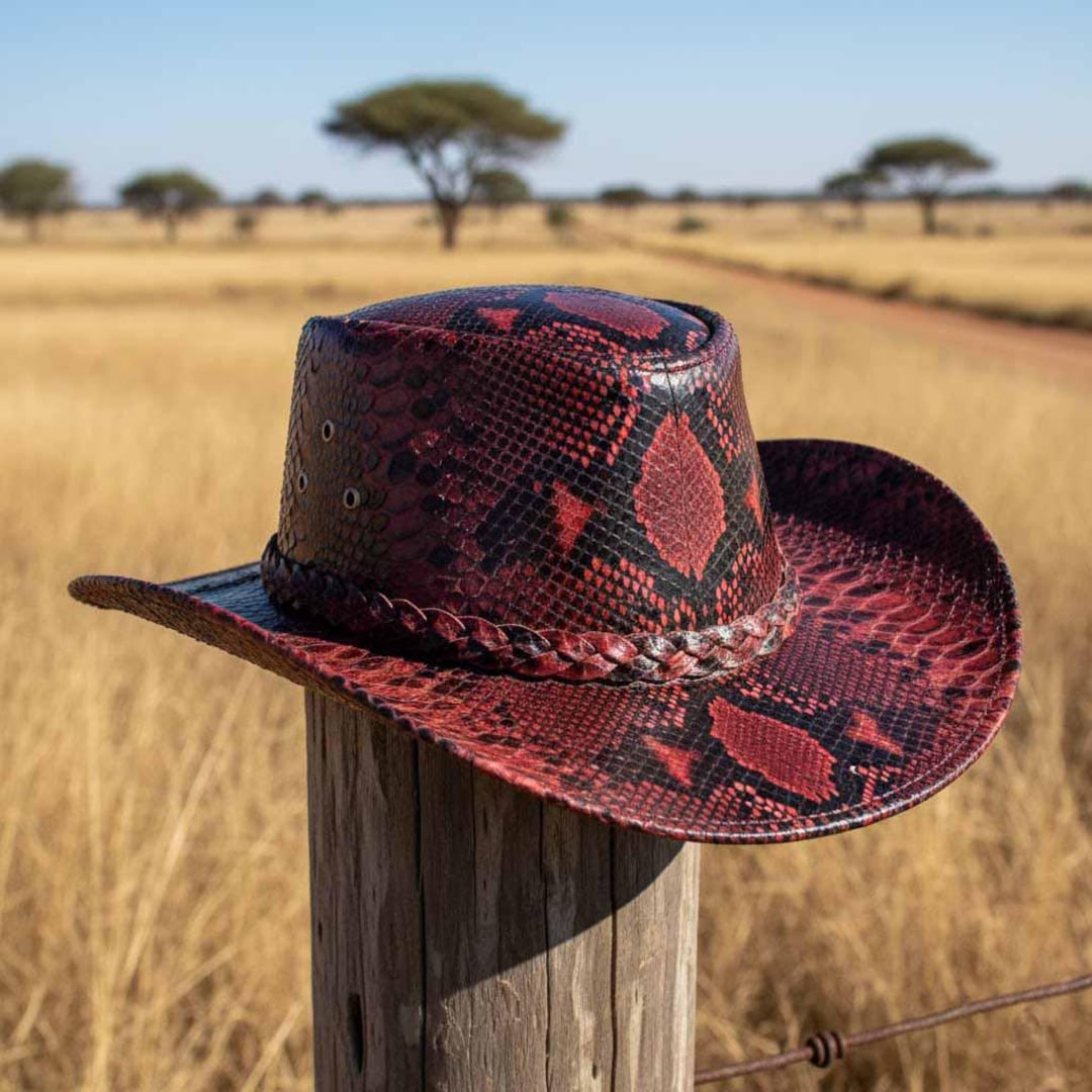 Handmade Python Embossed Leather Cowboy Hat, Western Style Gift for Him ...