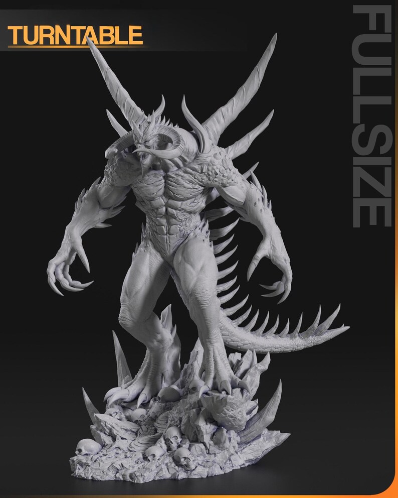 Demon Hunter STL 3D Print | Devil Slayer Hero Statue | Epic 3D PRINT ...