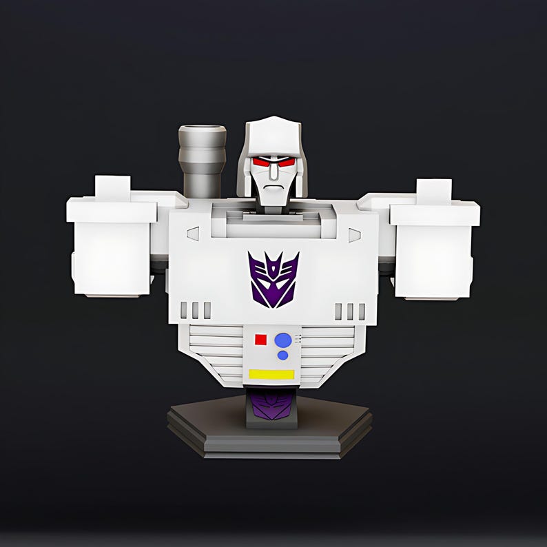 Megatron Bust | Cyber Commander Statue STL | 3D Print Collectible Model ...