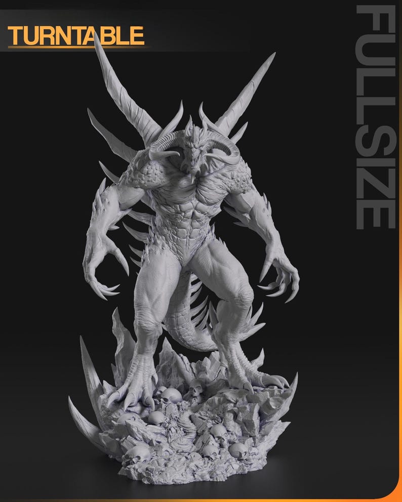 Demon Hunter STL 3D Print | Devil Slayer Hero Statue | Epic 3D PRINT ...