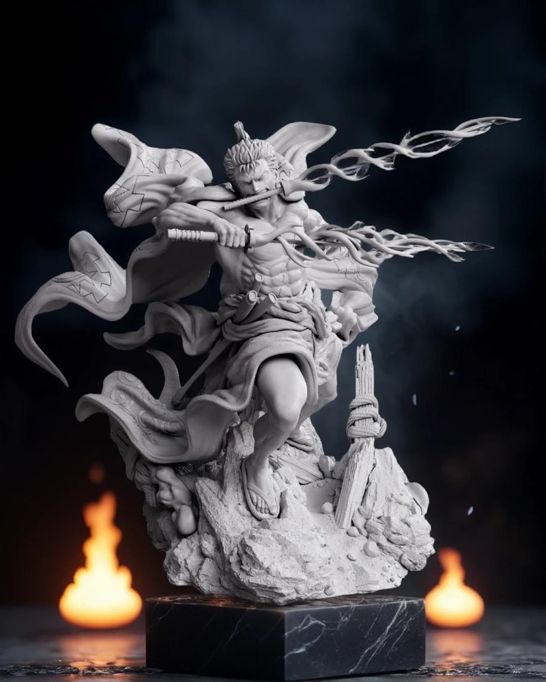 Swordmaster Ronin STL 3D Print | Dual Blade Warrior Statue | Epic 3D ...