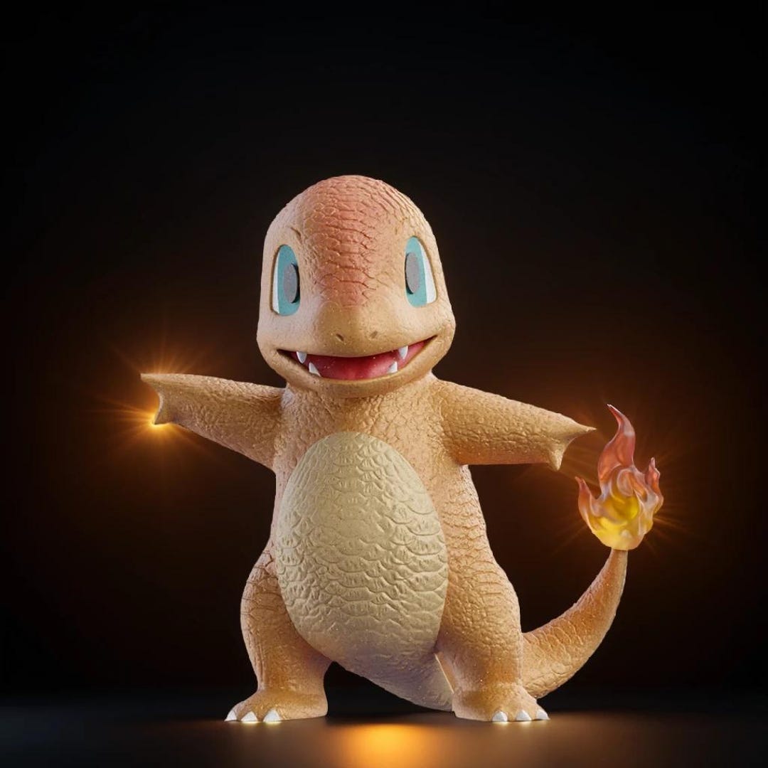 Life Size #0006 (realistic) Charmander | Fire Lizard Creature STL | 3D ...