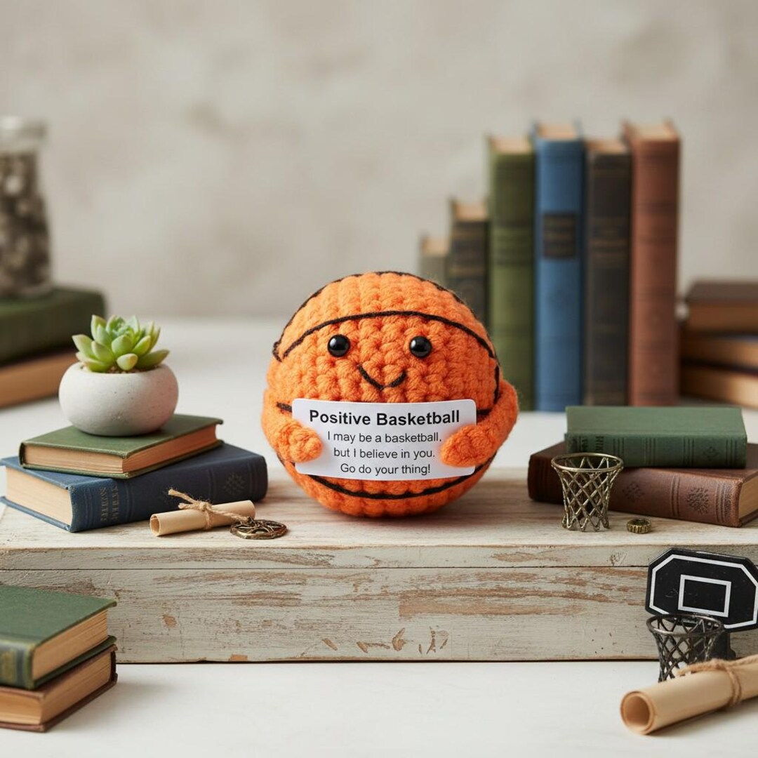 Hand-crocheted Mini Basketball Plush, Inspirational Desktop Toy & Gift ...