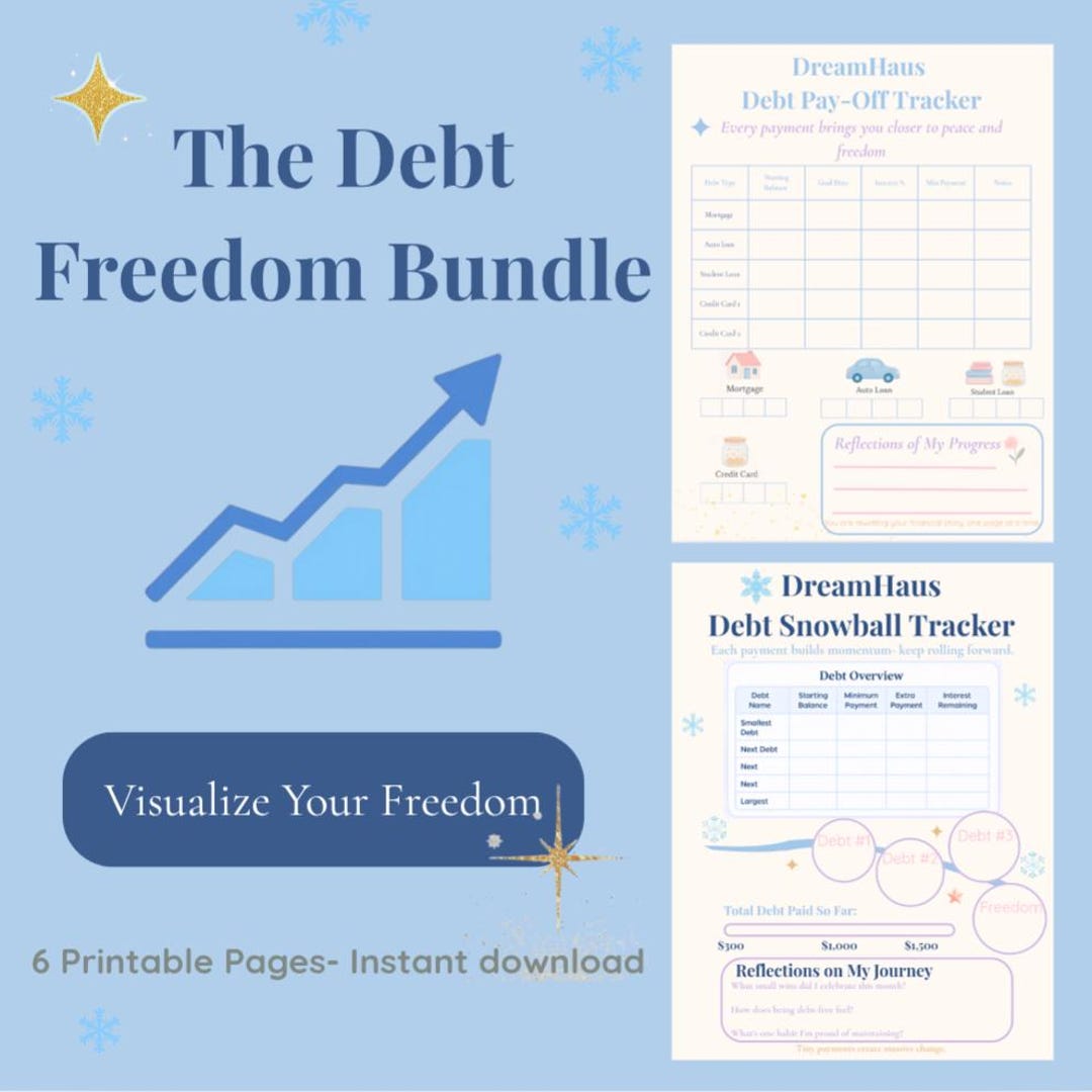 Debt Freedom Printable Bundle | Debt Snowball Tracker, Avalanche Method ...