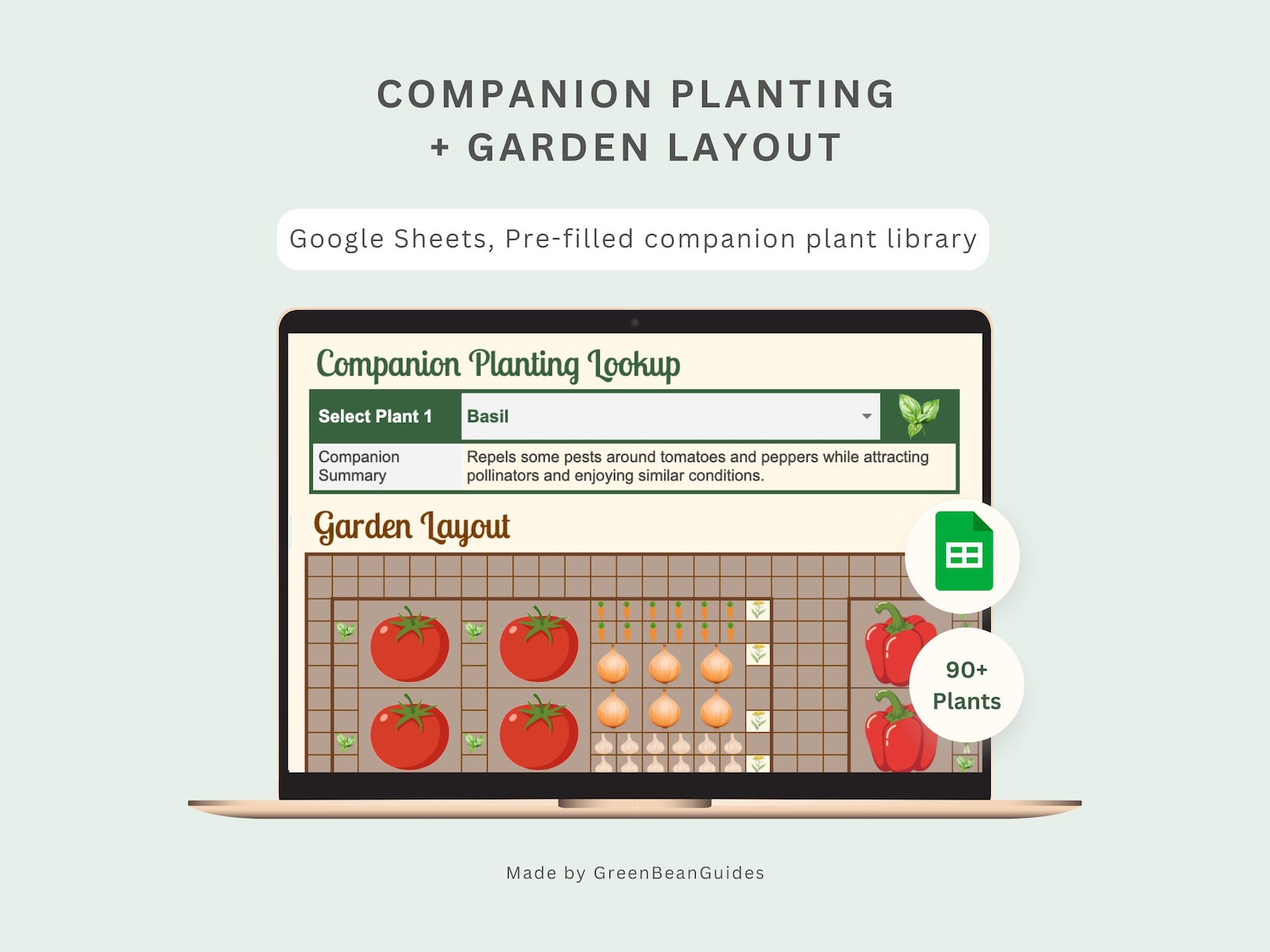 Companion Planting Guide & Garden Layout Planner (google Sheets), Good ...