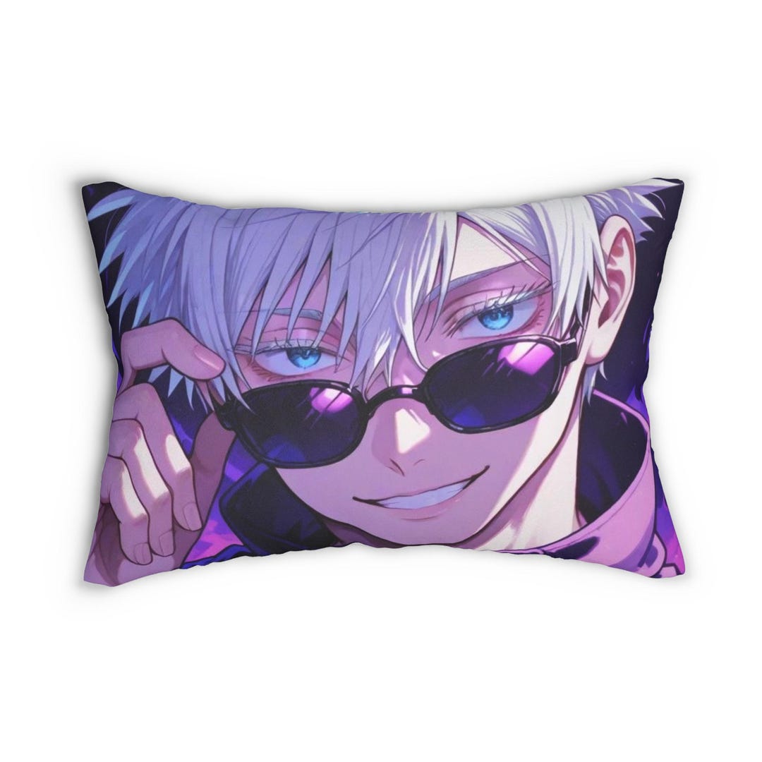 Anime Smirking Blonde Character Lumbar Pillow | Polyester - Etsy