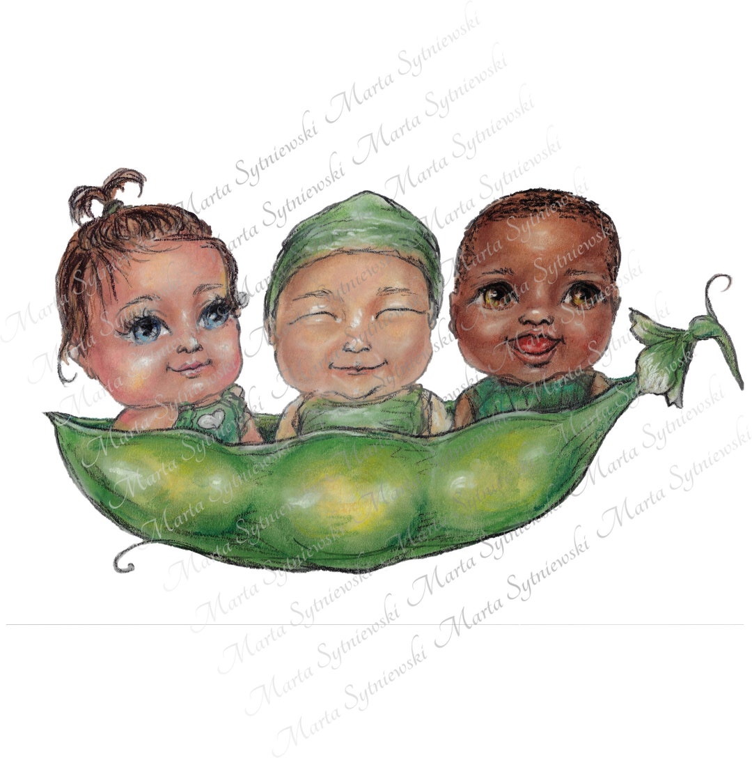 Babies in a Peapod Png, Clipart, Sublimation Design, Pea Pod Babies Png ...