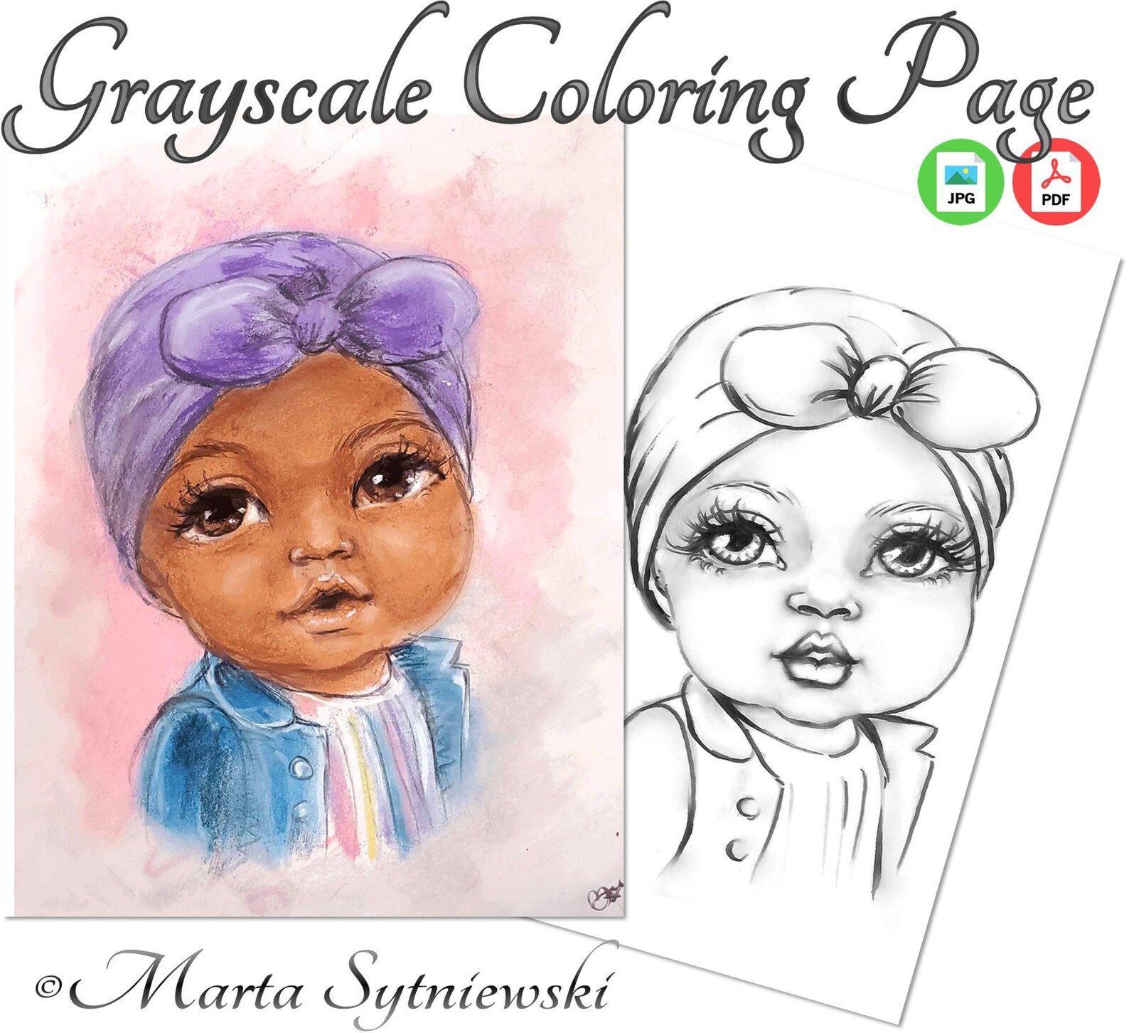 Baby Head Wrap Coloring Page Adult Coloring Page Adult - Etsy