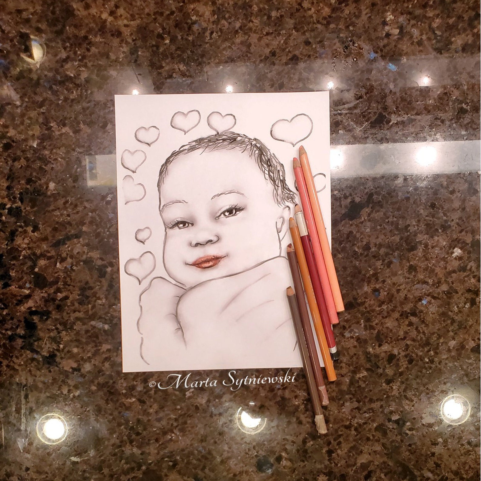 Newborn Baby Coloring Page, Adult Coloring Page Printable, Digital ...