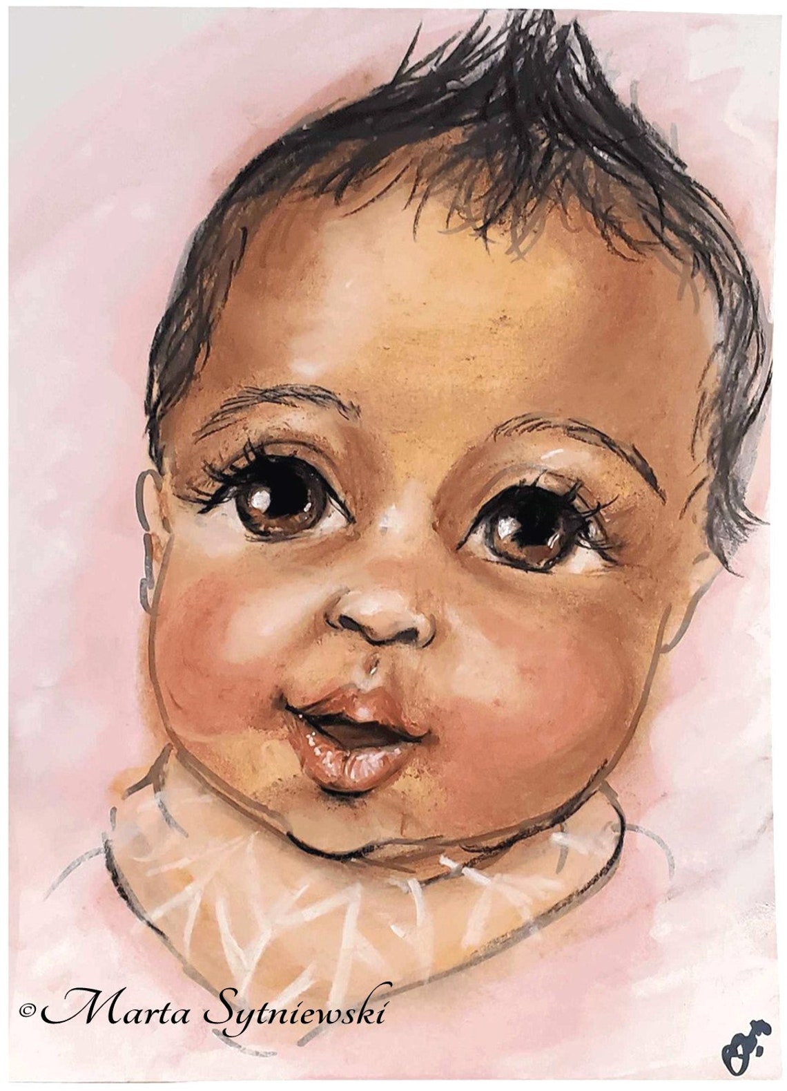 Baby Mohawk Coloring Page for Adults and Kids Portrait - Etsy