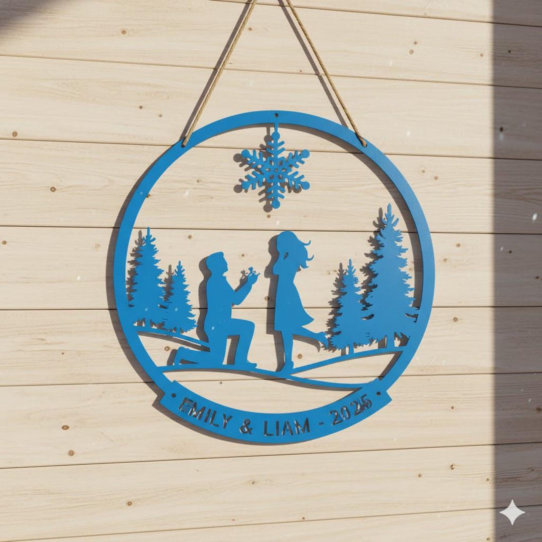 Personalized Engagement Gift - Custom Proposal Metal Ornament, Proposal ...