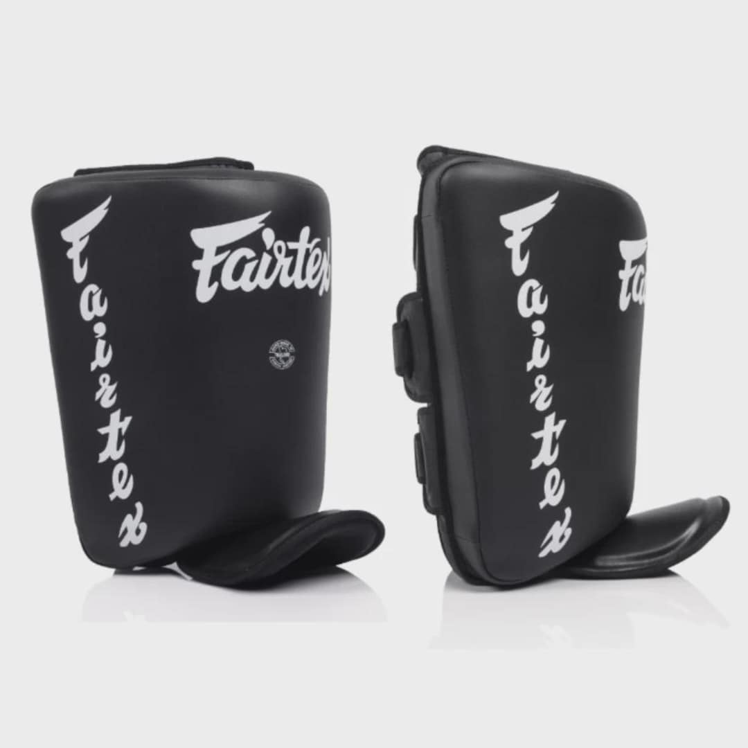 Fairtex SP10 Calf Kick Pads Muay Thai MMA Leg Protector Pair Black ...