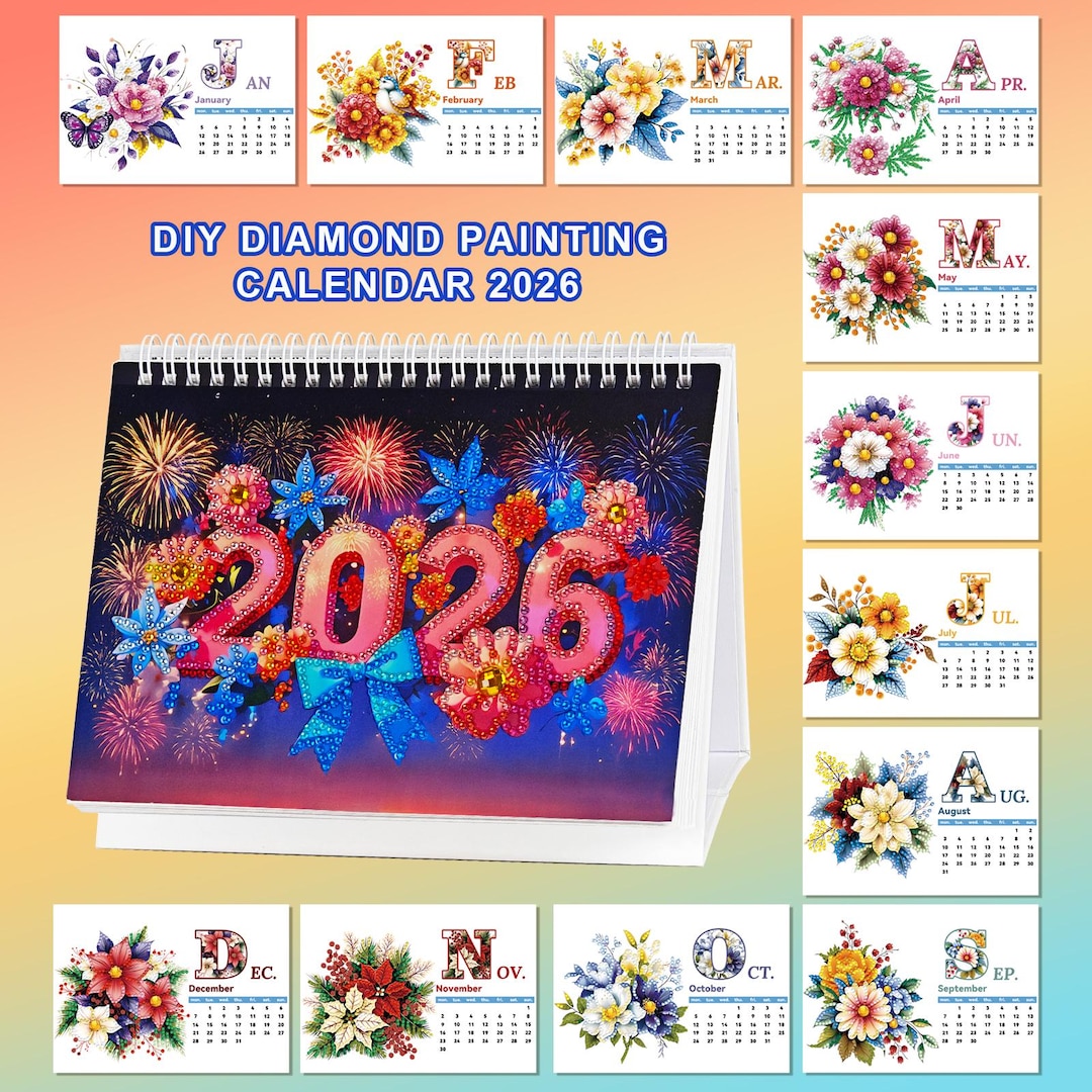 DIY Diamond Painting 2026 Calendar: Sparkling Rhinestone Art Gift - Etsy