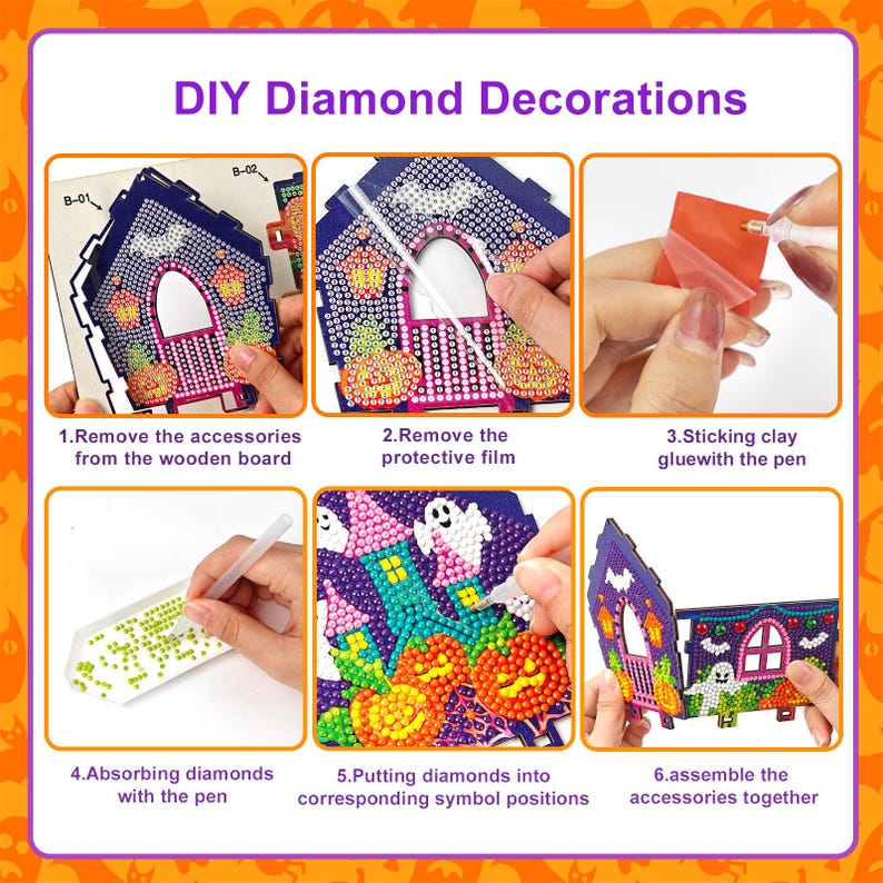 3D Diamond Painting Puzzle Cottage - DIY Craft Kit - Etsy
