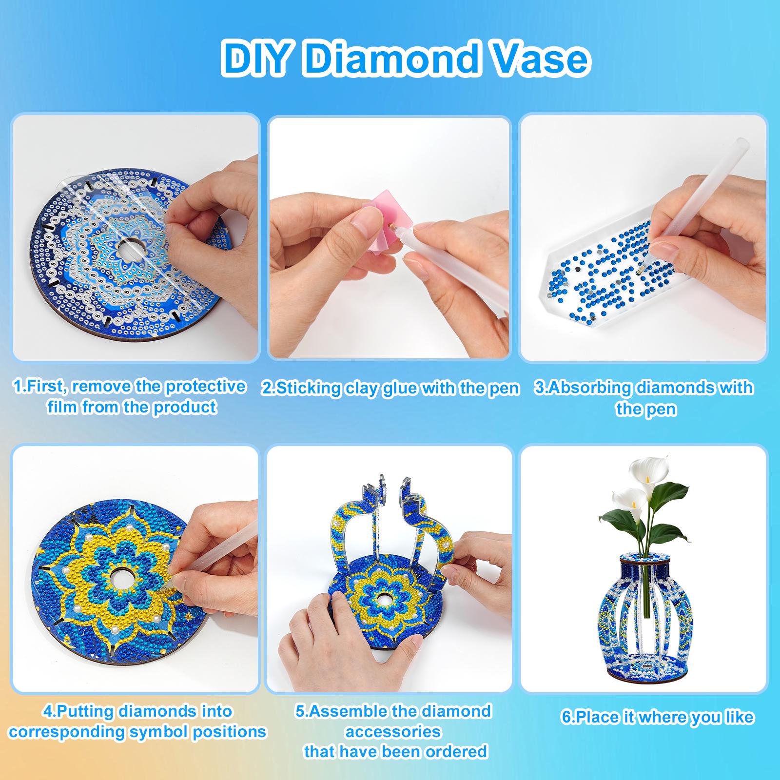 Creative 3D Vase DIY Kit: Shimmering Diamond Art & Puzzle - Etsy