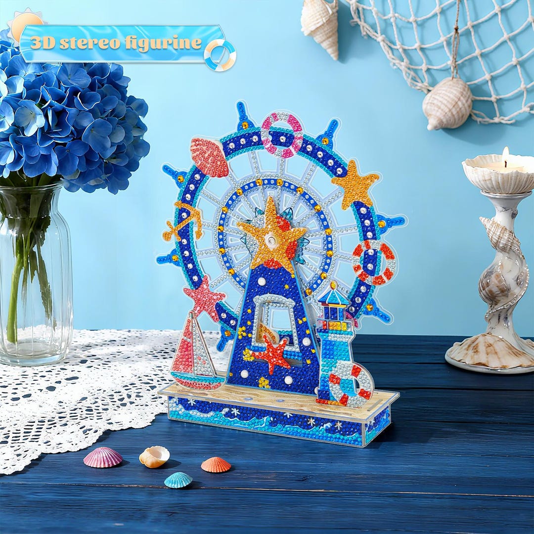 Diamond Art Ferris Wheel 3D Puzzle, Nautical DIY Kit - Etsy