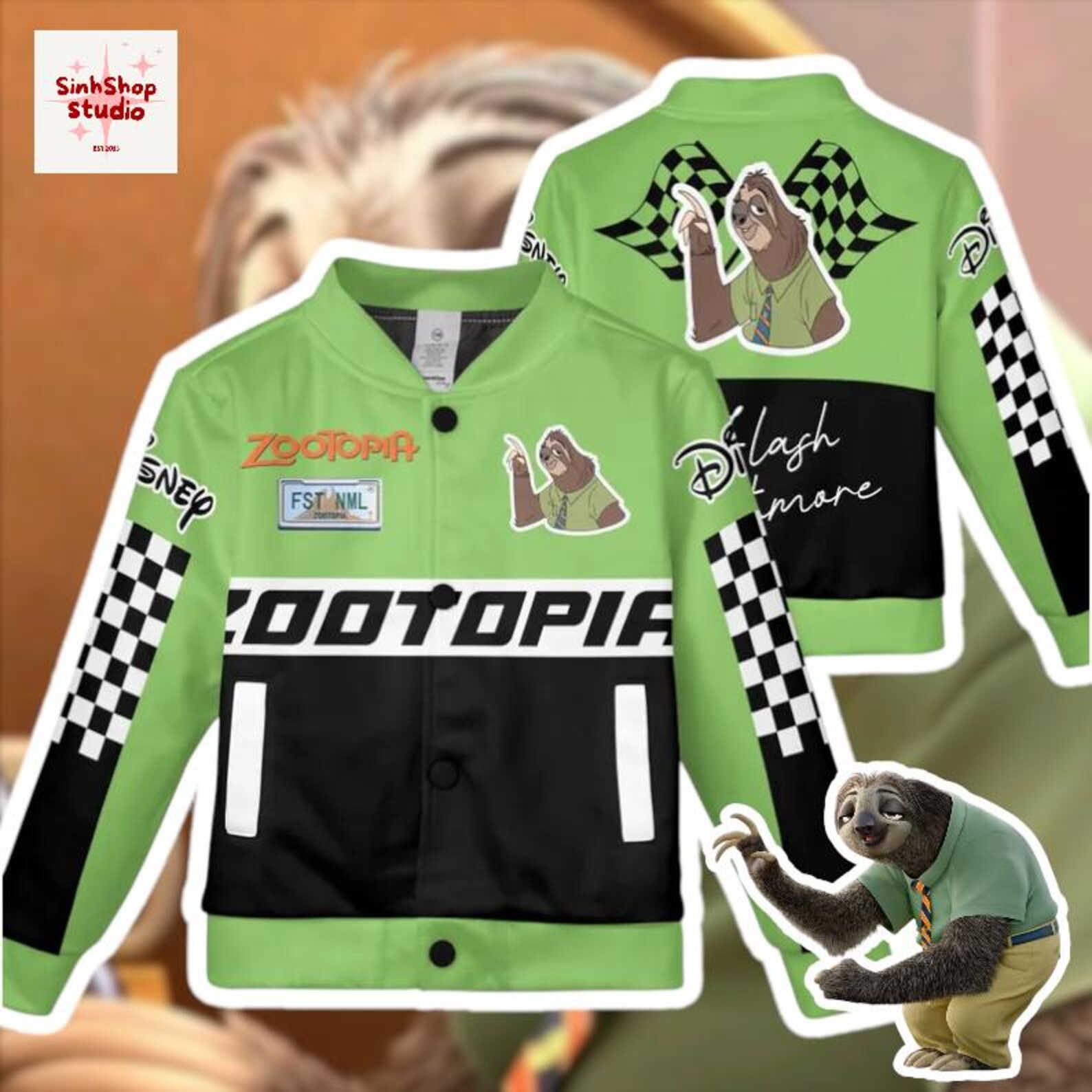 Custom Disney Flash Zootopia Baseball Jacket, Disney Flash Varsity ...