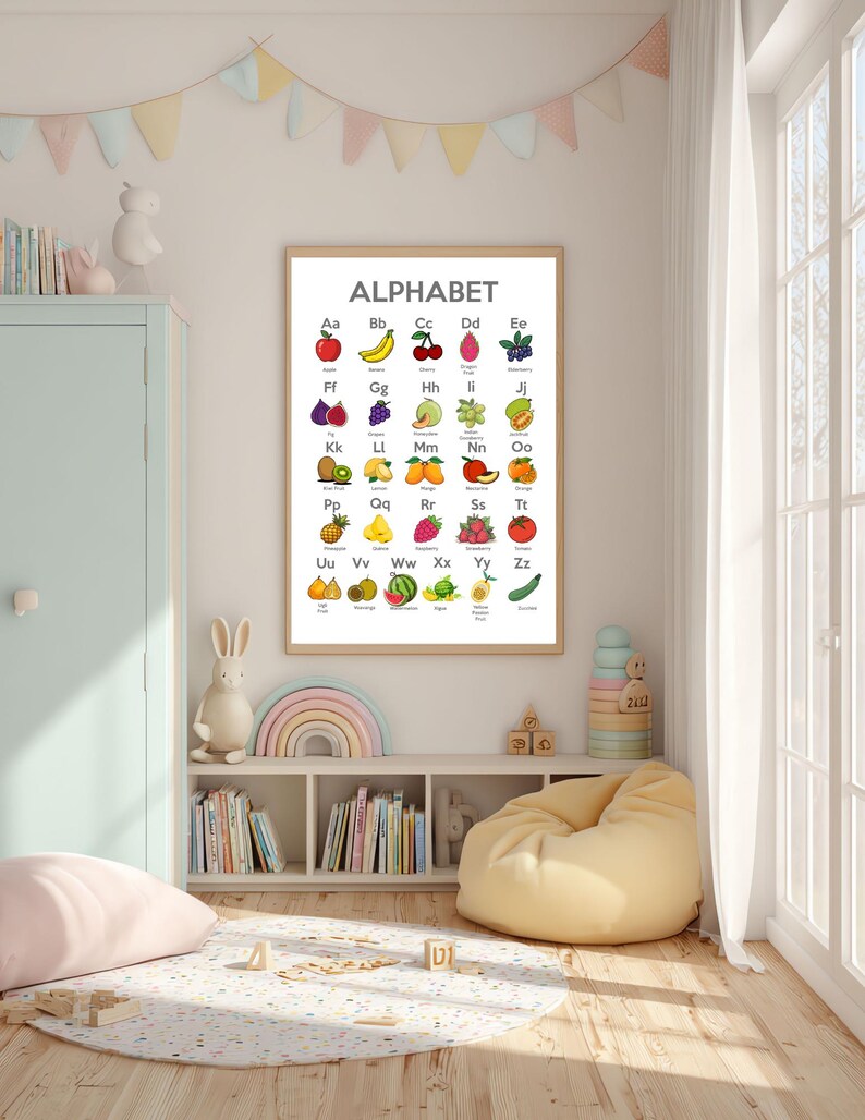 Fruit Alphabet Poster – Educational Kids Wall Art (digital Download ...
