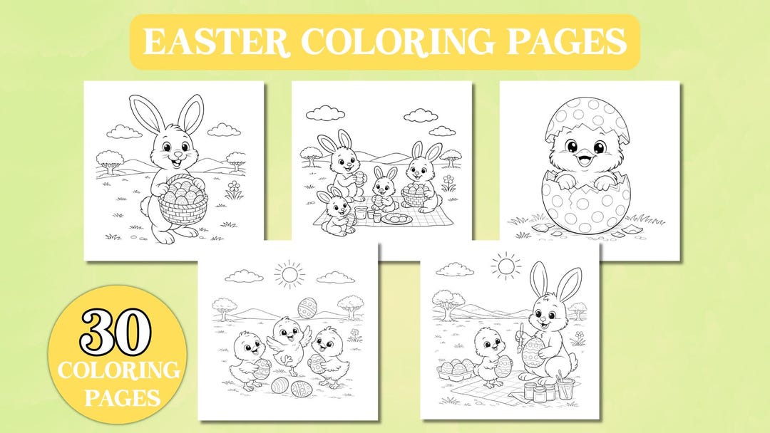 Easter Coloring Pages for Kids | 30 Printable Bunny, Chick, Egg ...