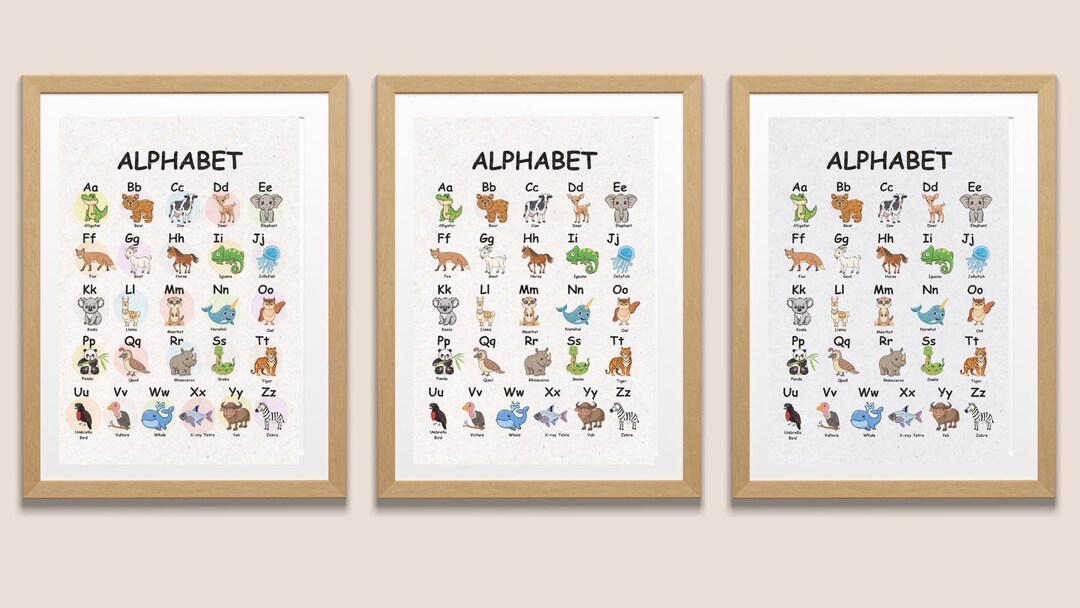Animal Alphabet Poster for Children Education and Learning | Alphabet ...