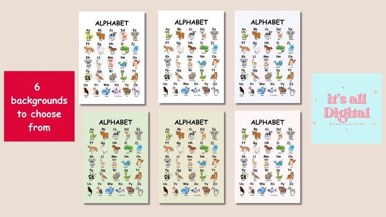 Animal Alphabet Poster for Children Education and Learning | Alphabet ...