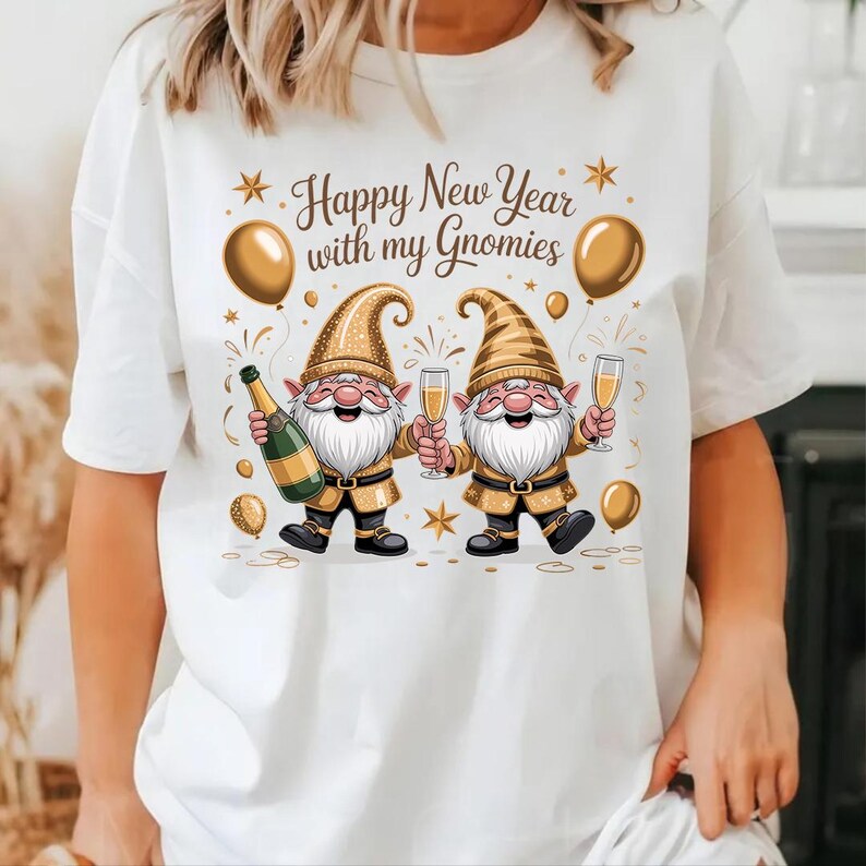 Happy New Year Gnomes PNG Bundle, 6 New Year Gnomies , Cute Christmas ...