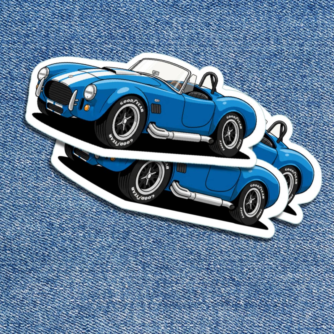 Shelby Cobra Stickers, Blue Laminated Glossy Decal, 3pack - Etsy