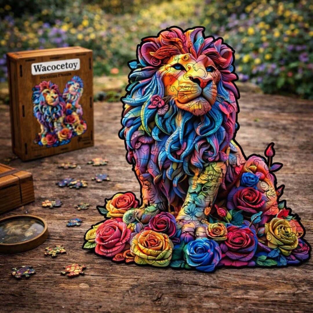 Lion-shaped Wooden Irregular Jigsaw Puzzle | Original Handmade ...