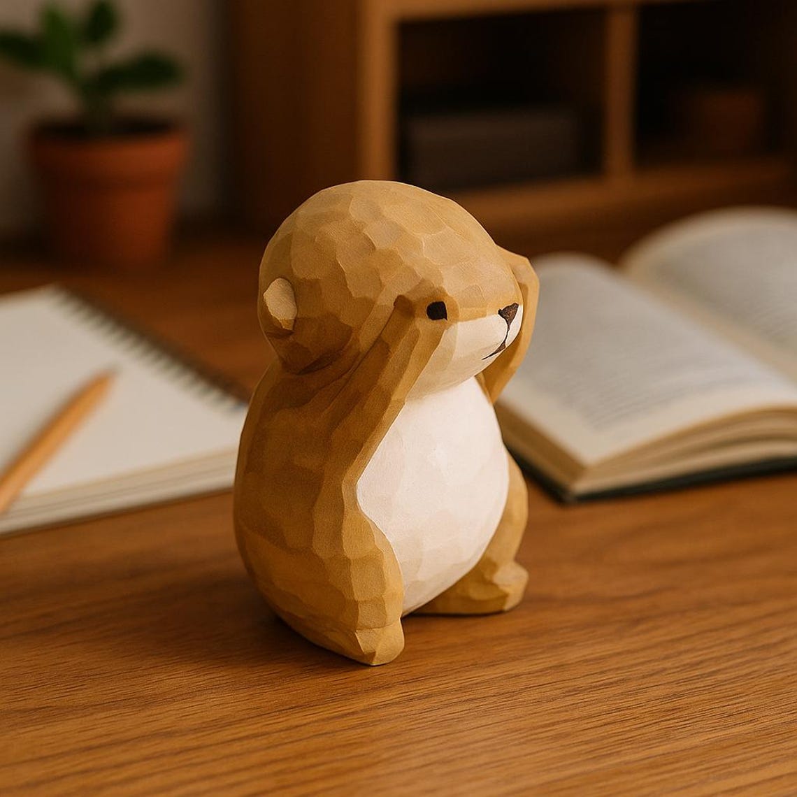 Handmade Wooden Otter Figurine – Hand-carved Animal Desk Decor - Etsy