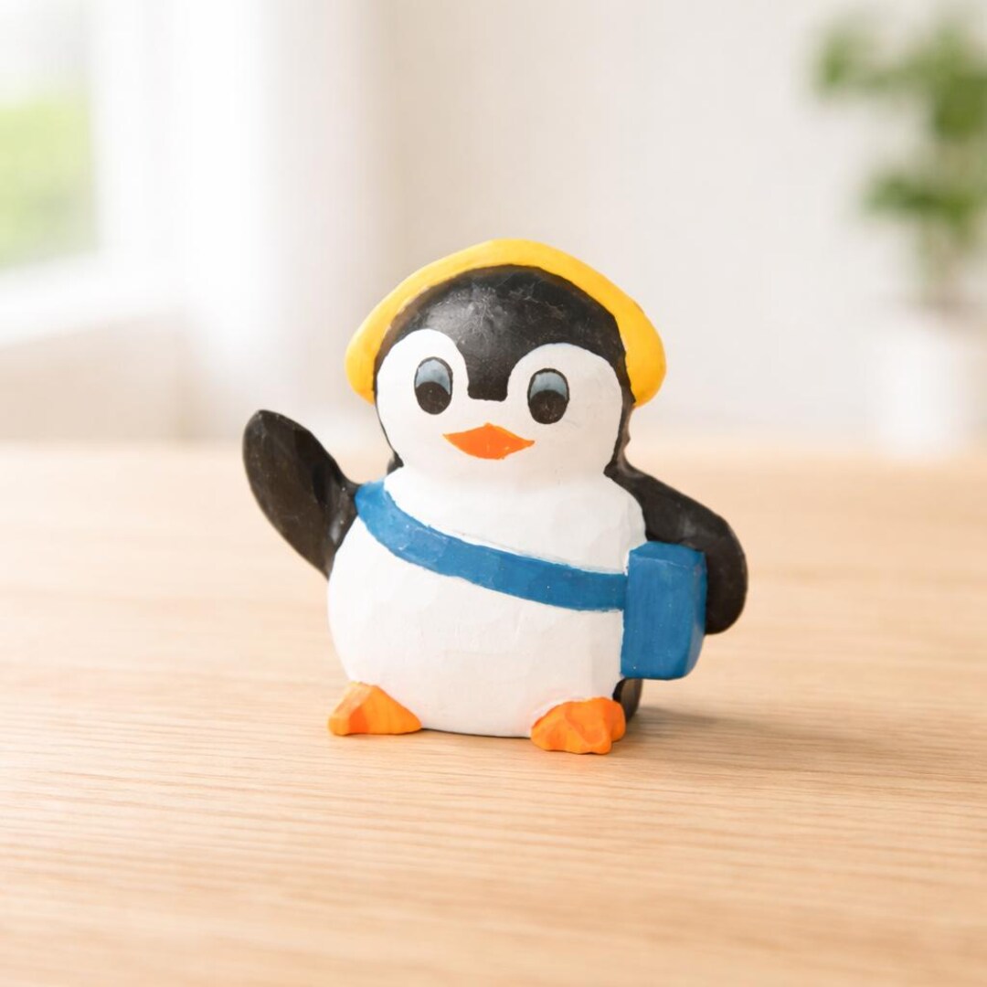 Wooden Penguin Figurine for Winter Home Decor, Cute Penguin Desk or ...