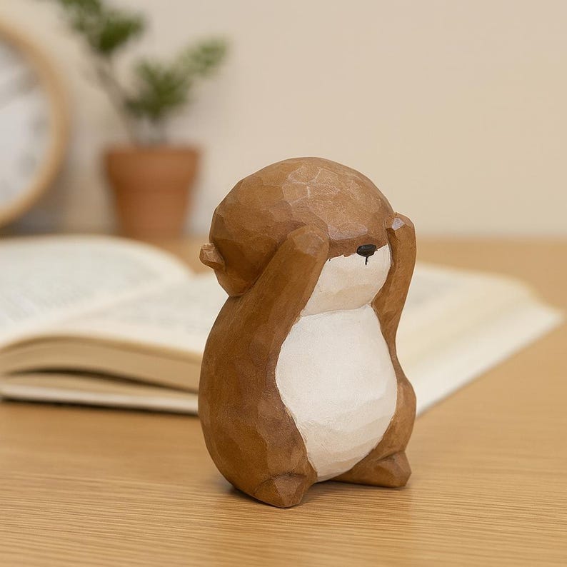 Handmade Wooden Otter Figurine – Hand-carved Animal Desk Decor - Etsy