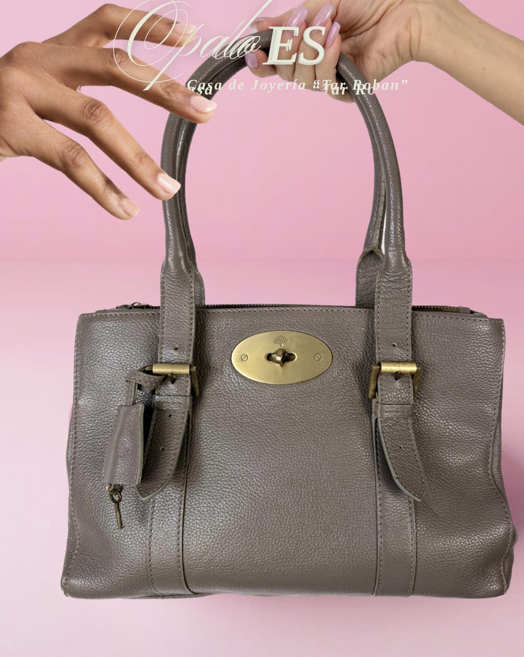 Vintage Mulberry Gray Leather Shoulder Bag • Spacious Everyday Tote ...