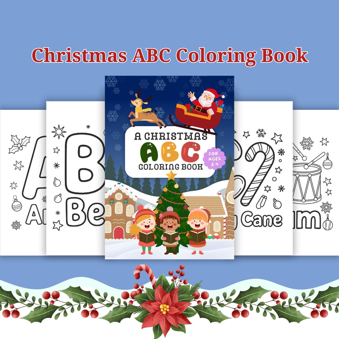 Bold and Simple Christmas ABC Coloring Book for Kids - Etsy