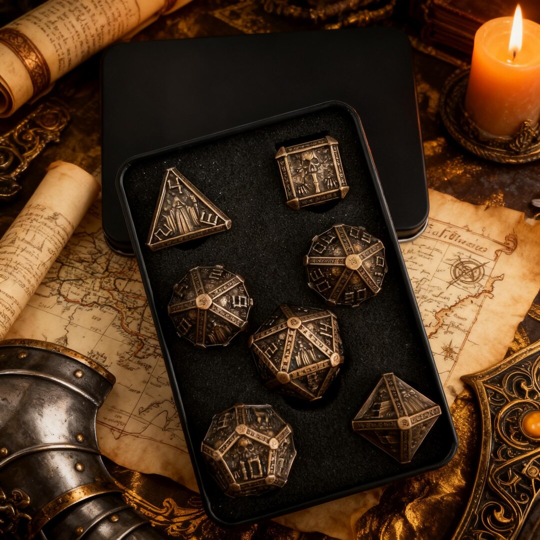 7pc Wizard Metal Dice Set | DND COC TRPG Game Prop - Etsy