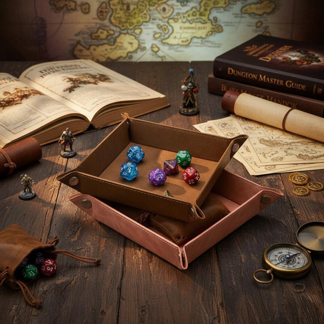PU Leather Dice Tray, Foldable Game Organizer, Perfect for Dnd RPG ...