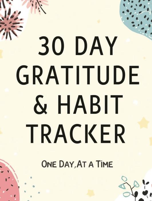 30-day Gratitude & Habit Tracker, Mindfulness Journal (printable PDF ...