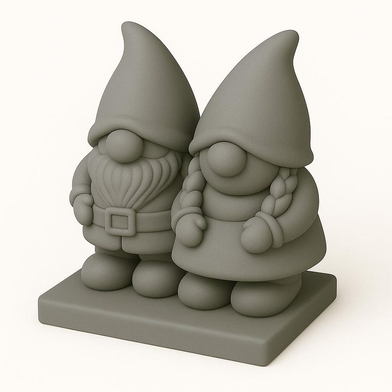 STL File Scandinavian Christmas Gnomes Couple | 3D Printable Winter ...