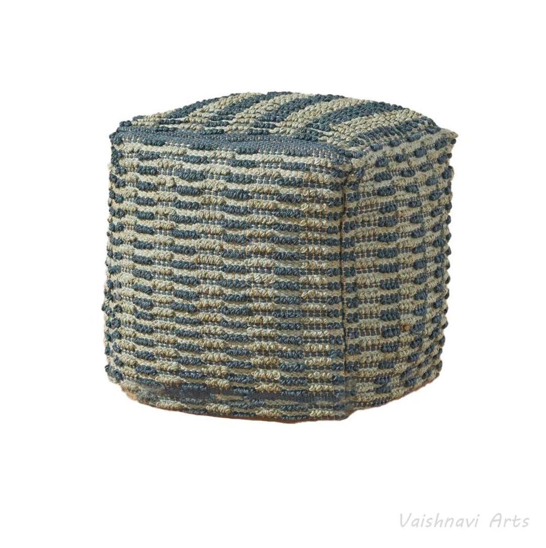 Hand-woven Jute Pouf, Accent Stools, Natural Ottomans, Loop Pouffe ...