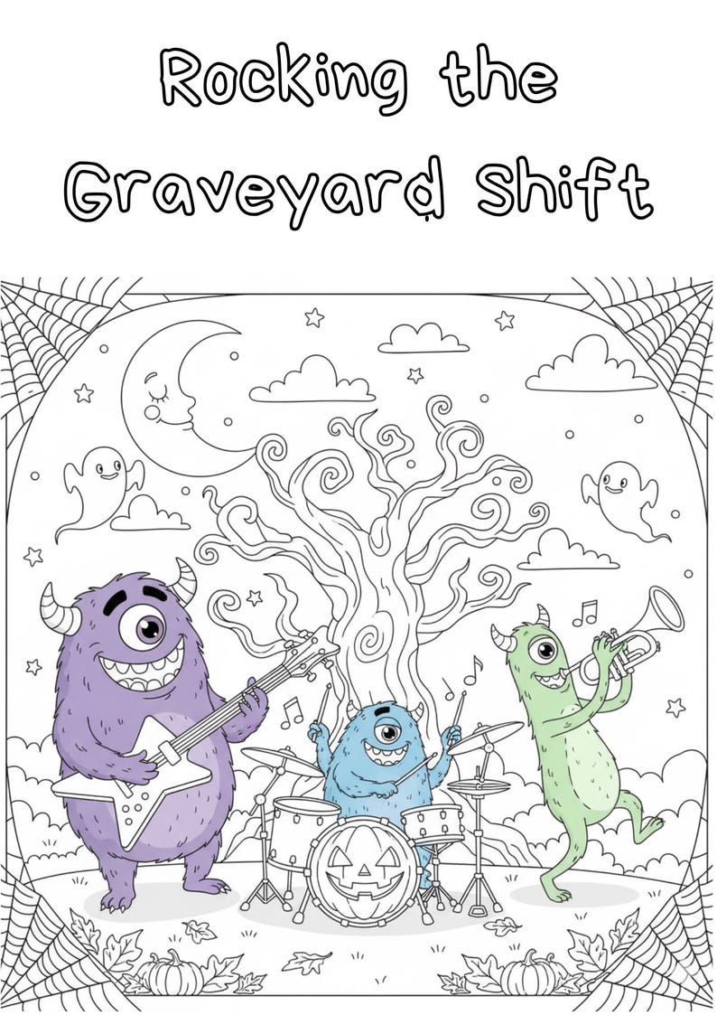 Happy Monsters Coloring Page Printable Halloween Activity for Kids ...