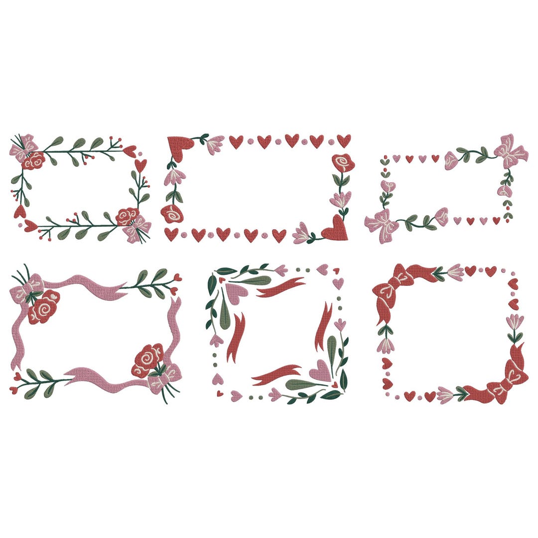 Floral Flower Frame Embroidery Design, Flower Frame Machine Embroidery ...
