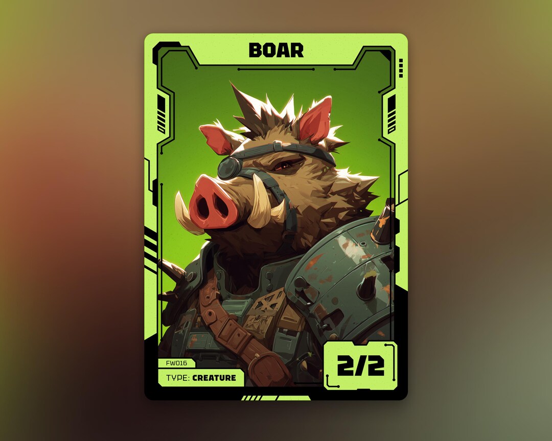 Boar Token | MTG Green 2/2 | Futuristic Anime Design | Future Wave ...