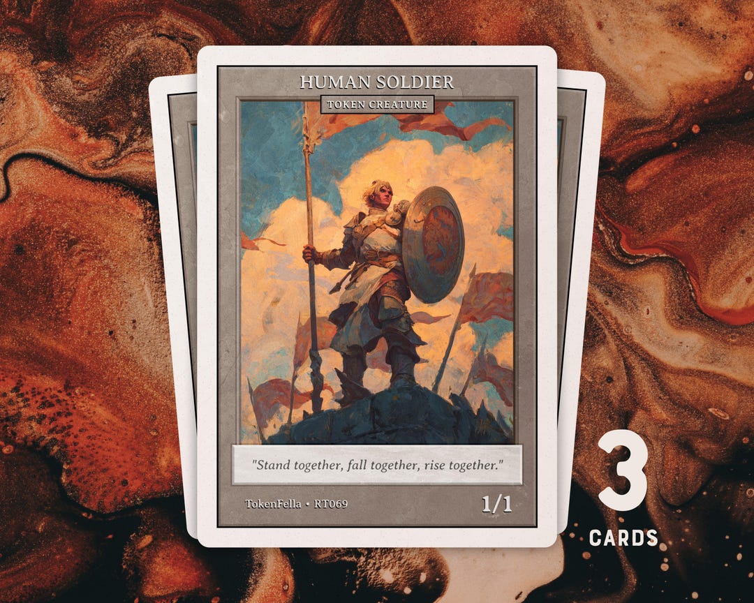 3x Human Soldier Token • MTG | RT069 - Etsy