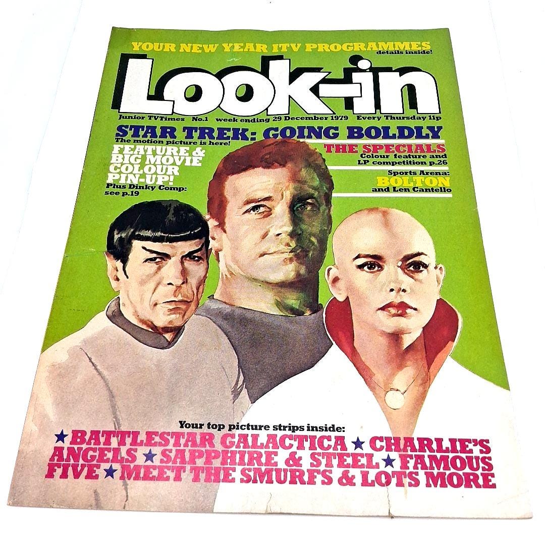 RARE Vintage Look-in Magazine No. 1 12/29/1979 Star Trek Captain Kirk ...